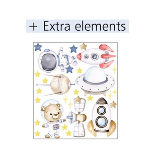 Watercolor Space Wall Decal for Kids, Solar System Nursery Wall Decals ...