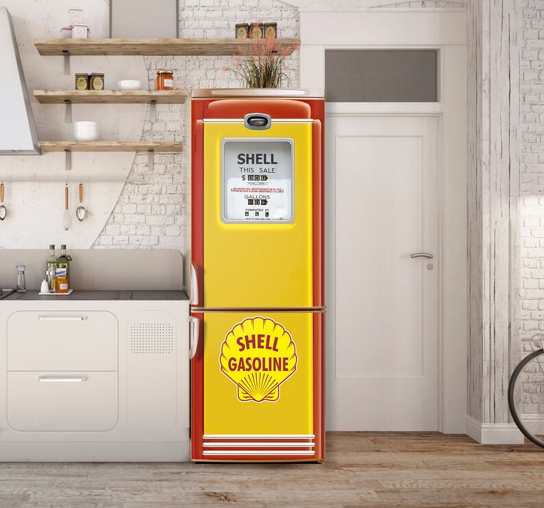 Shell Oil Gas Pump Sticker Decorative Door Mural Self Adhesive - Etsy