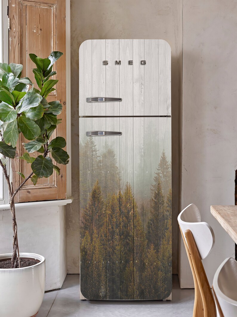 Wooden Door Fridge Wrap Self-adhesive Door Mural Abstract - Etsy