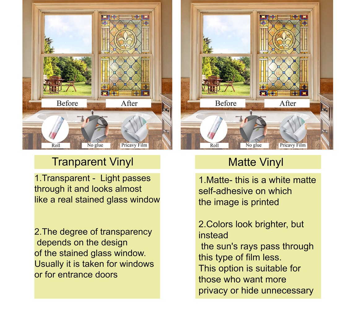 Classic Victorian Style Stained Glass Window Film Geometrical - Etsy