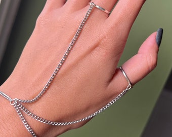 Silver Hand Chain - Etsy