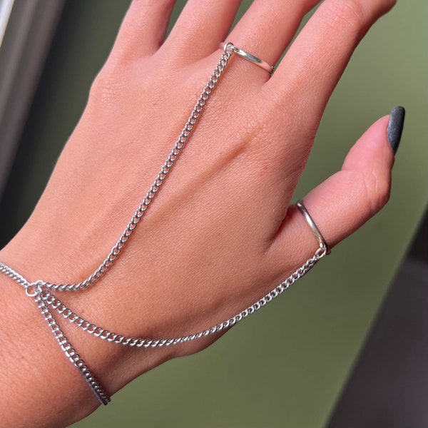 Silver Hand Chain - Etsy