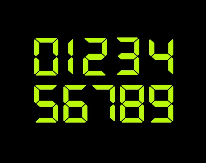 Digital Clock Numbers | SVG | PNG | JPEG Bundle | Hand Drawn Design - Etsy