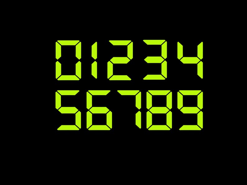 Digital Clock Numbers | SVG | PNG | JPEG Bundle | Hand Drawn Design - Etsy
