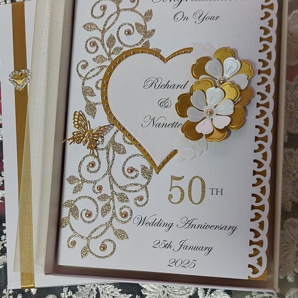 Golden Wedding Cards - Etsy UK