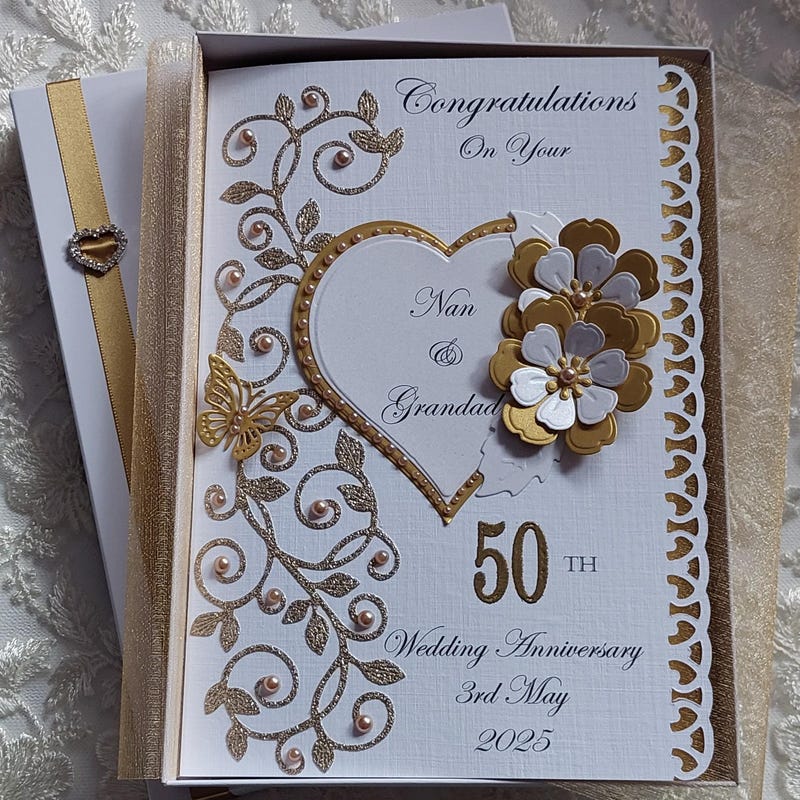 Golden Wedding Cards - Etsy UK