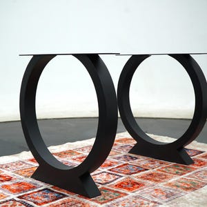 Modern Round Metal Table Legs - Industrial Circle Base for Dining or ...