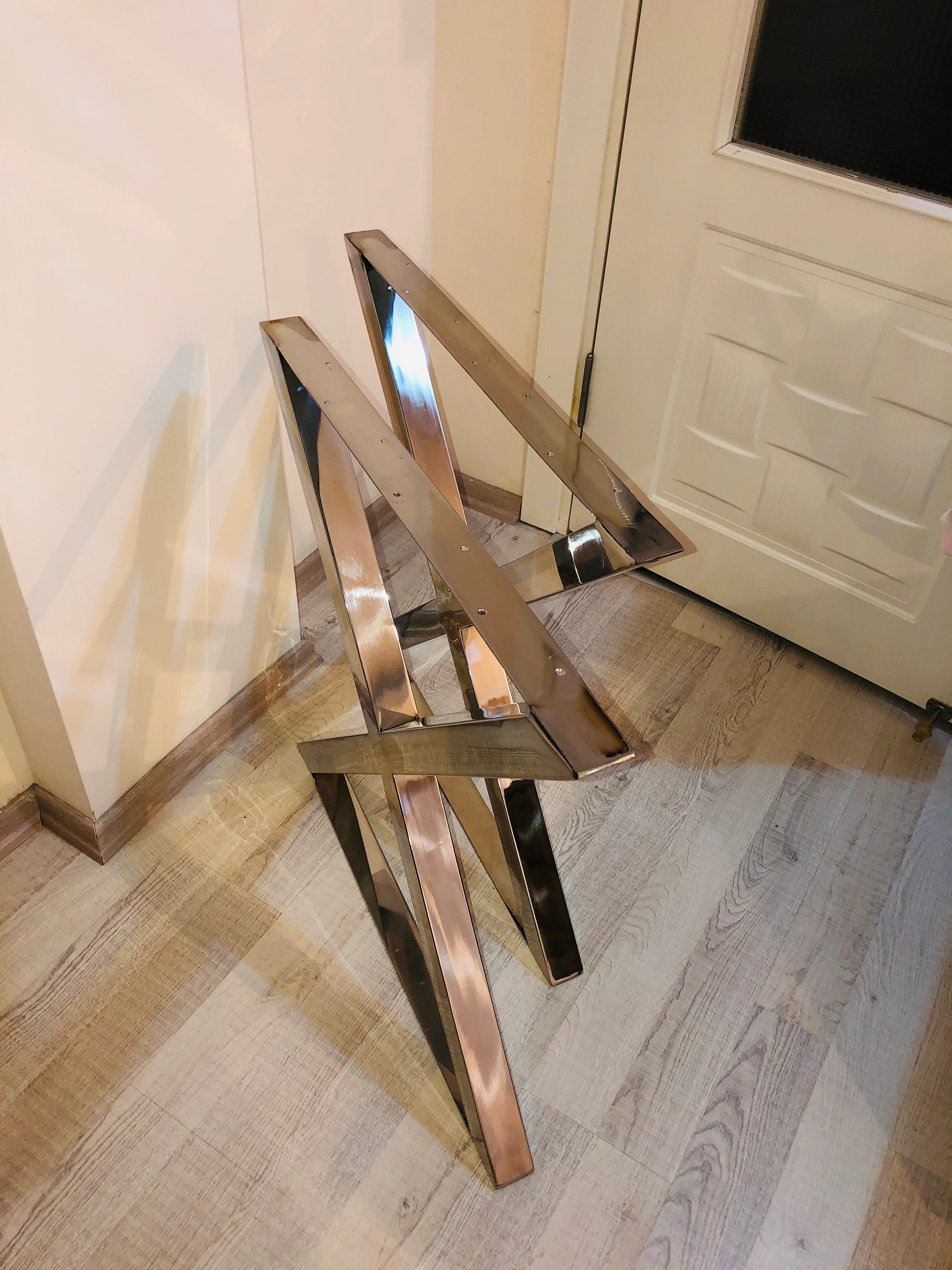 X Polished Chrome Mirror Finish Stainless Steel Metal Table - Etsy