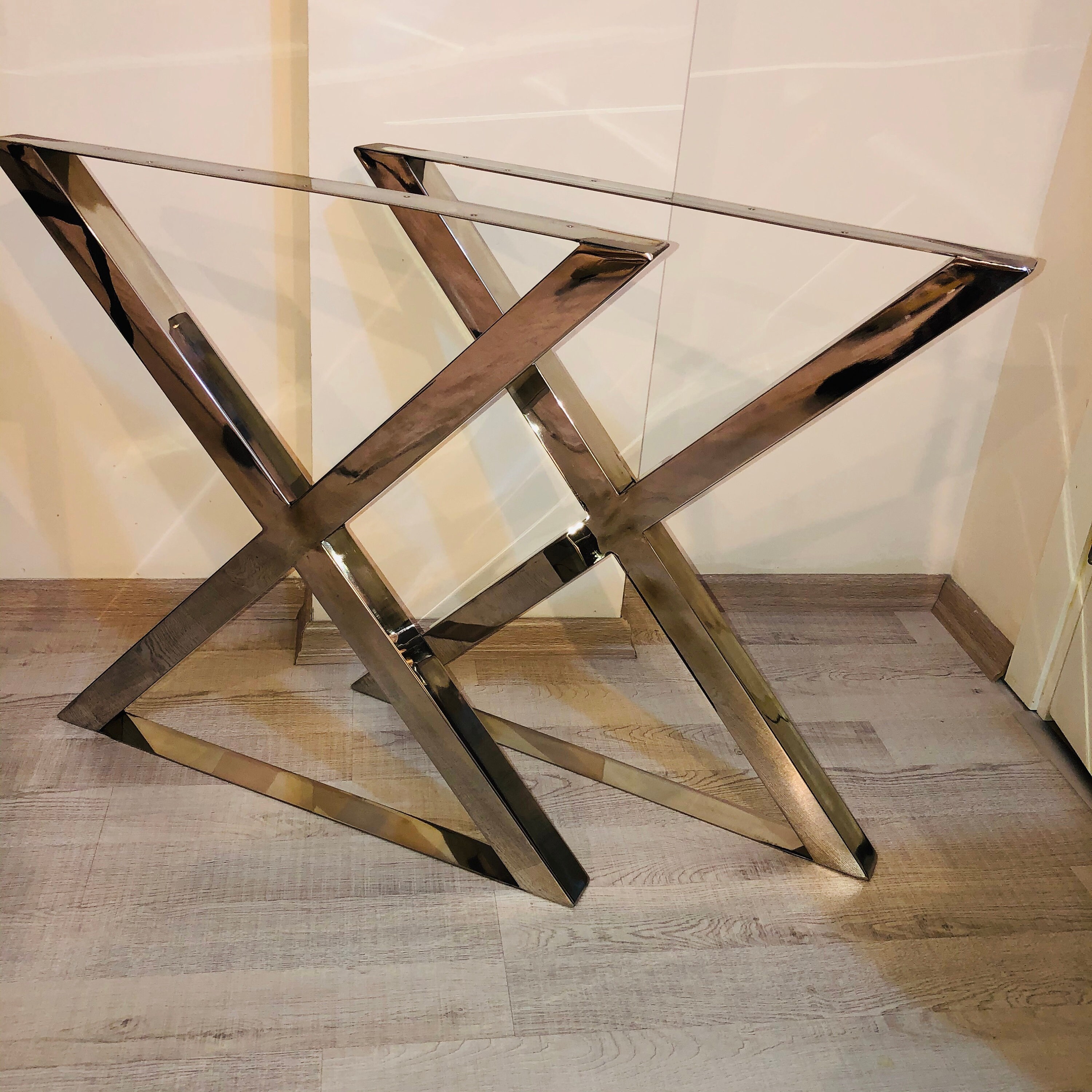 X Polished Chrome Mirror Finish Stainless Steel Metal Table - Etsy