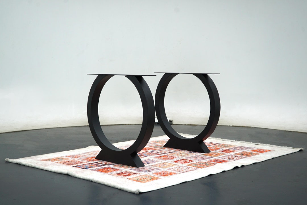 Modern Round Metal Table Legs - Industrial Circle Base for Dining or ...