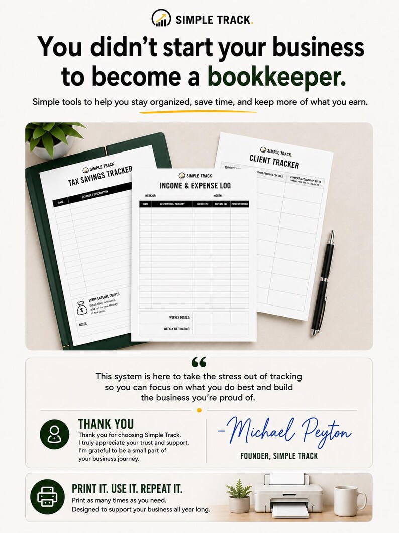 Mobile RV Repair Income Expense Tracker Client Log Book Printable PDF ...