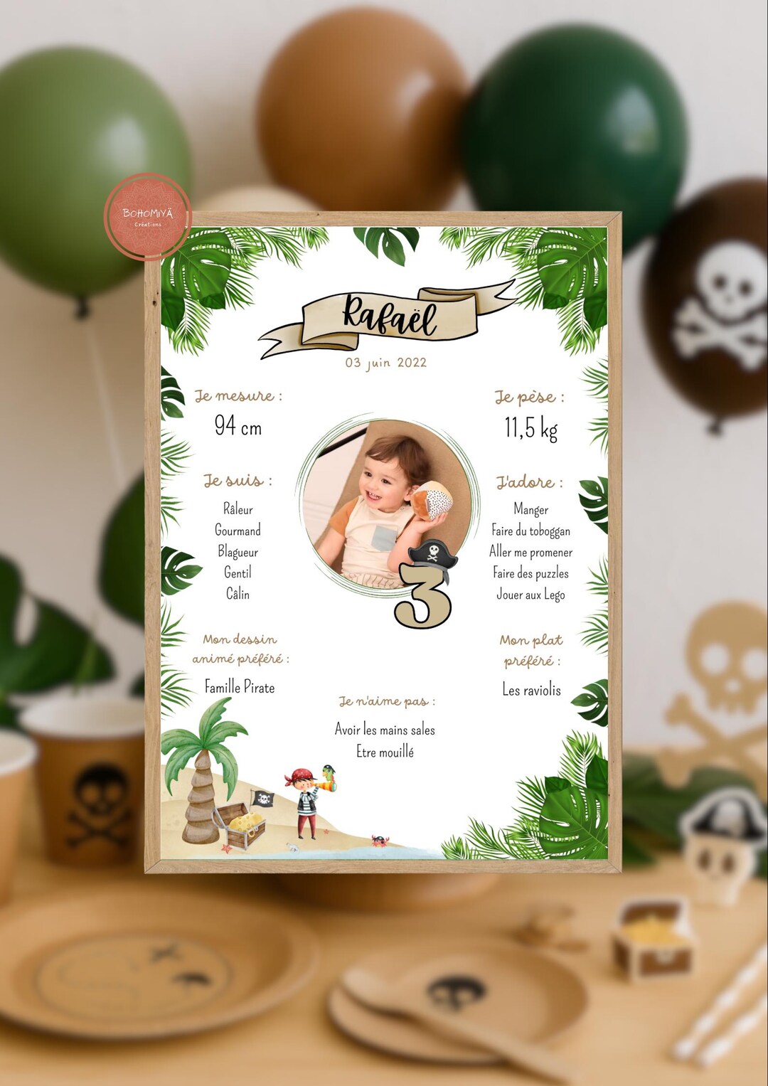 Pirates Themed Birthday Decoration Poster for Baby, A4 Format - Etsy