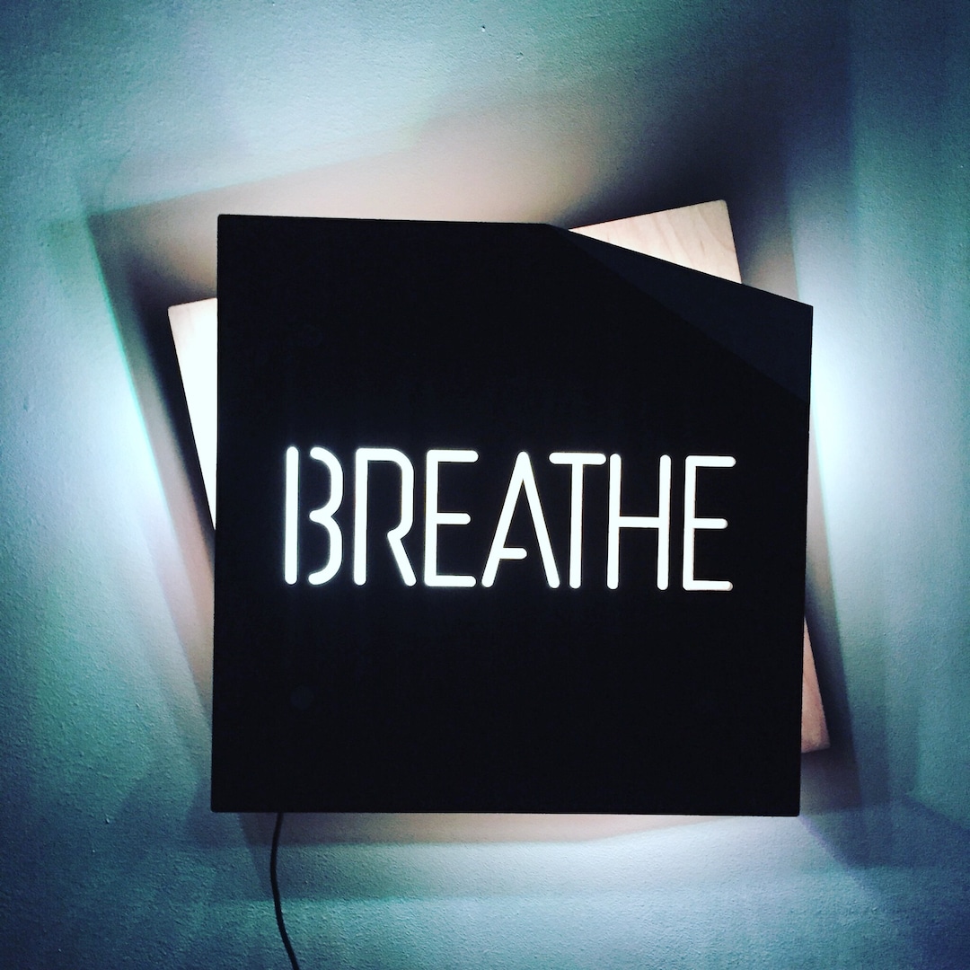BREATHE LED Color Changing Wall Lamp With Remote. Wooden LED - Etsy