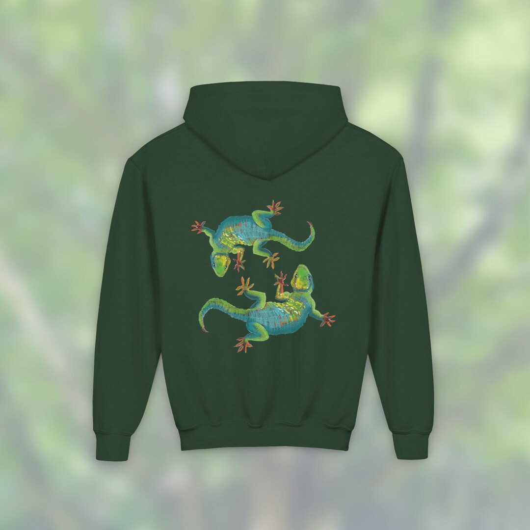 Hand-drawn Lizards Kids Hoodie: Cotton-blend Reptile Sweatshirt - Etsy