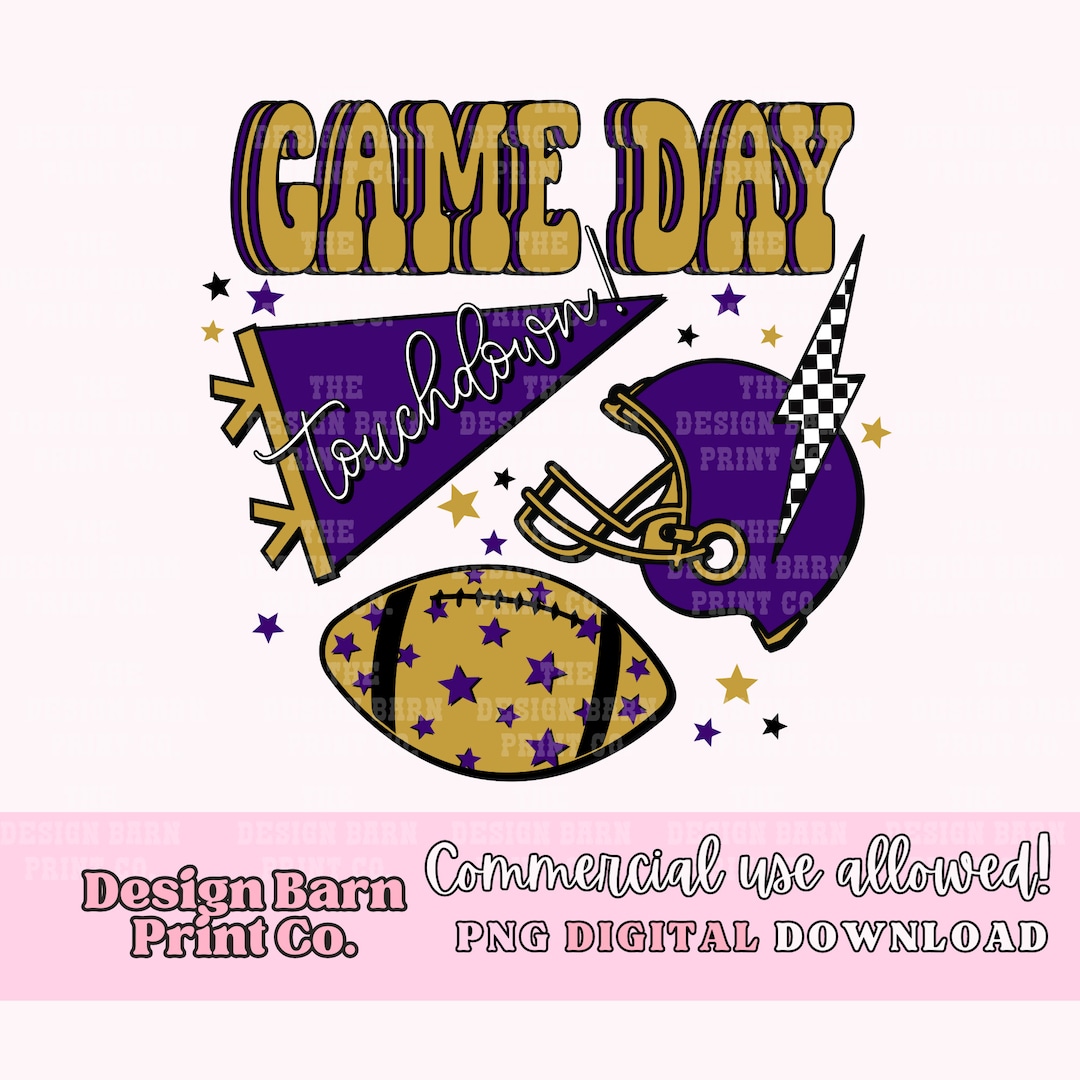 DIGITAL Game Day Football Design PNG File Digital Download Football Png ...