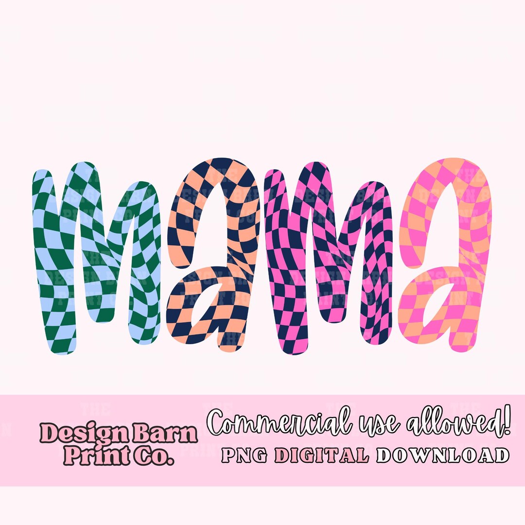 Checkered Mama PNG Retro Png Mama Design Sublimation Colorblock Name ...
