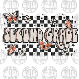 Back to School Second Grade PNG Retro School PNG First Day - Etsy