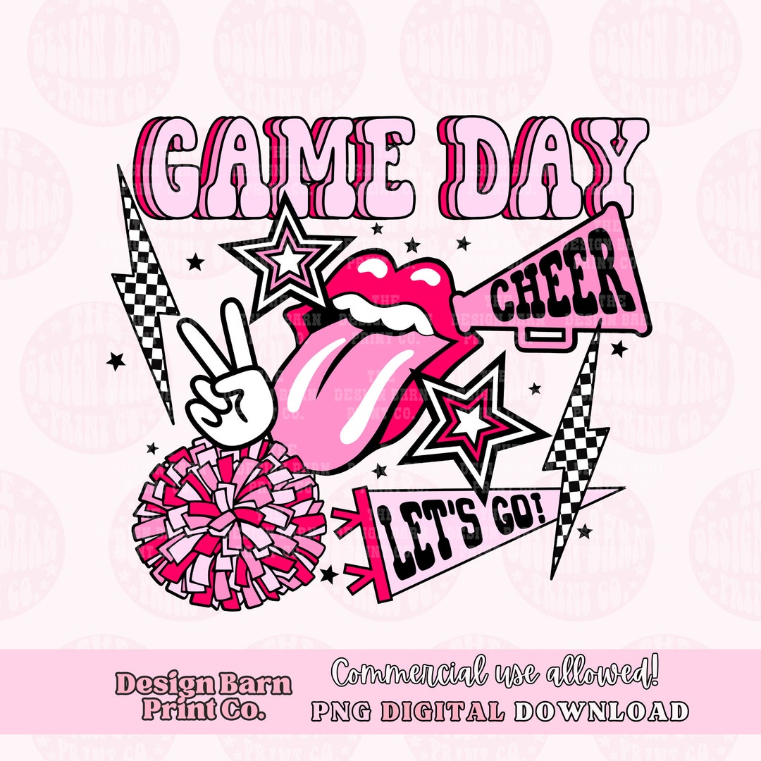 DIGITAL Cheer PNG File Sublimation Game Day PNG Art Retro Sport Png ...