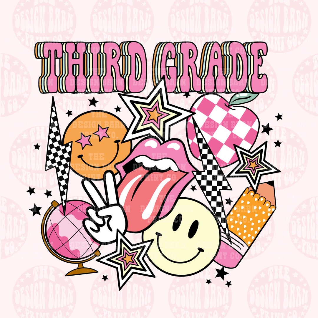 Back to School, Third Grade Printable, Third Grade PNG, First Day of ...
