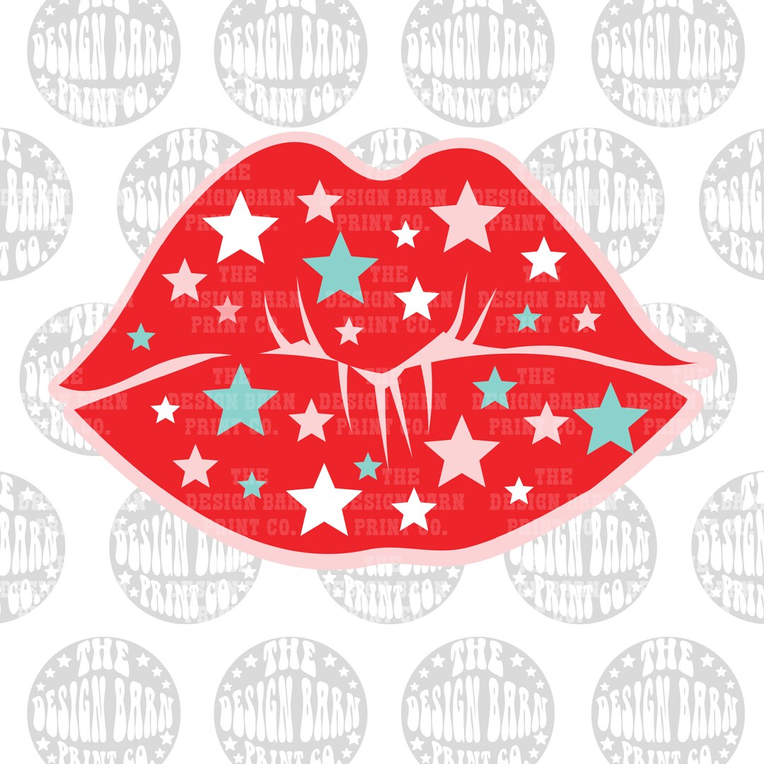 Star Lips PNG File Sublimation Art Digital Download PNG Art America Png ...