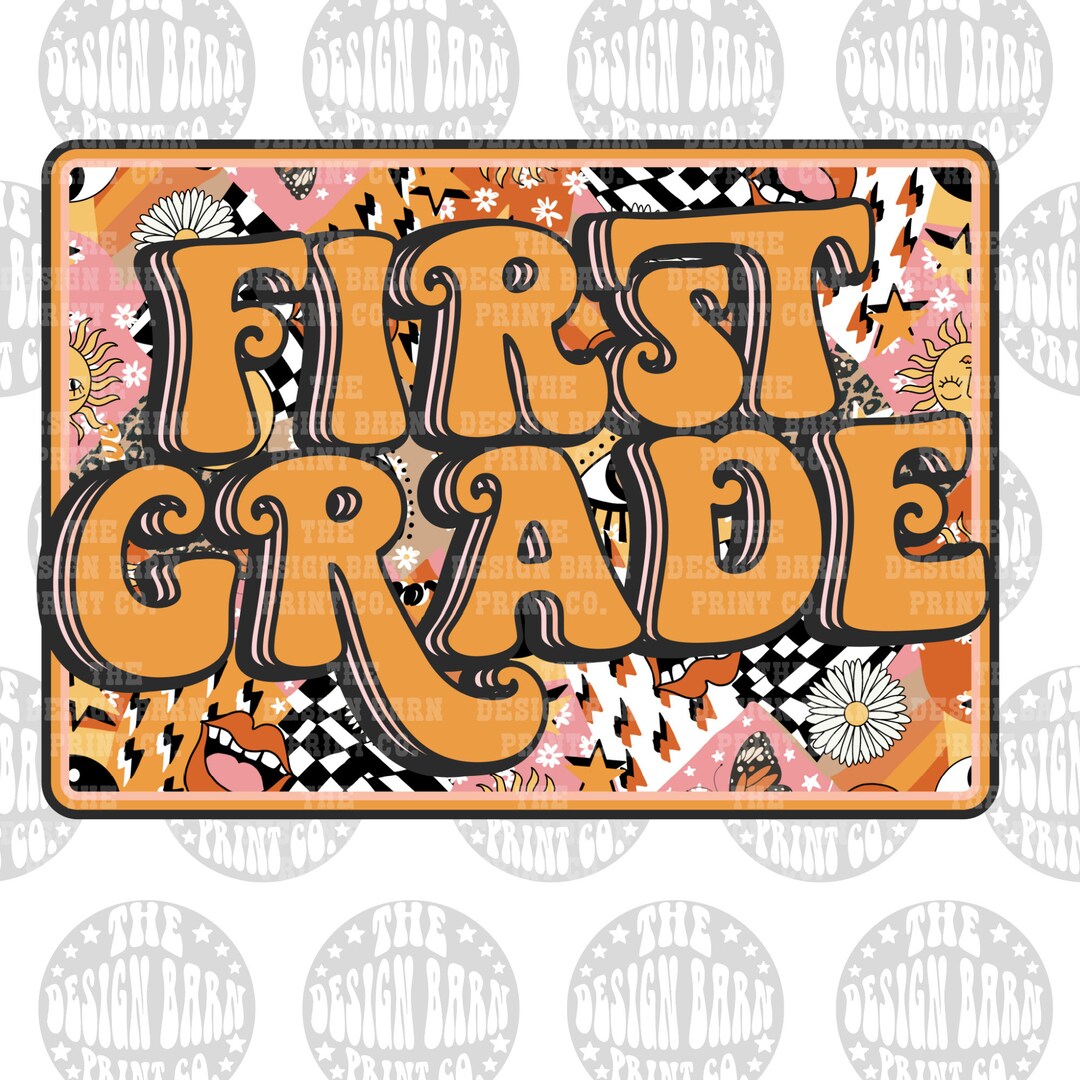 Back to School, First Grade PNG , Retro School PNG, First Day of School ...