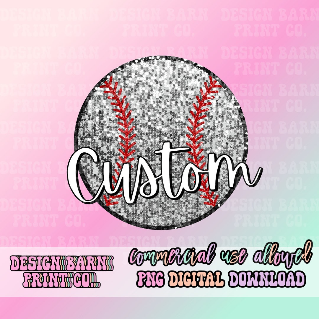 Custom Faux Sequin Baseball PNG Custom Sport Design Faux Sequins Png ...