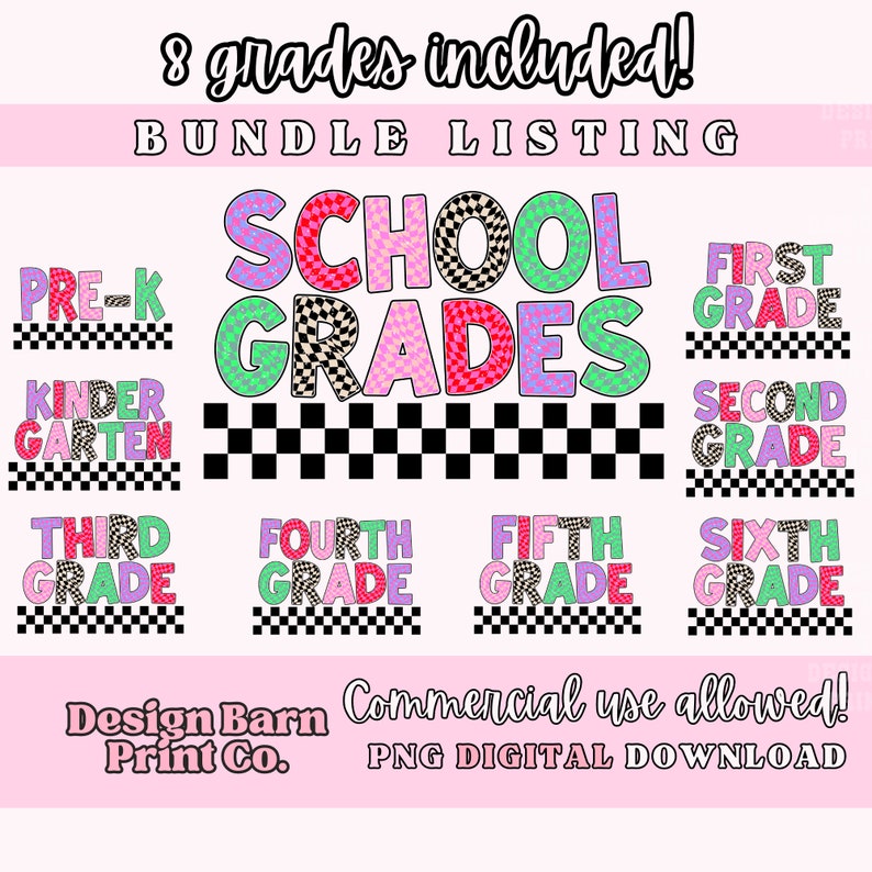 School Grades Bundle, School Grades Png, School Design, Retro Grade Png ...