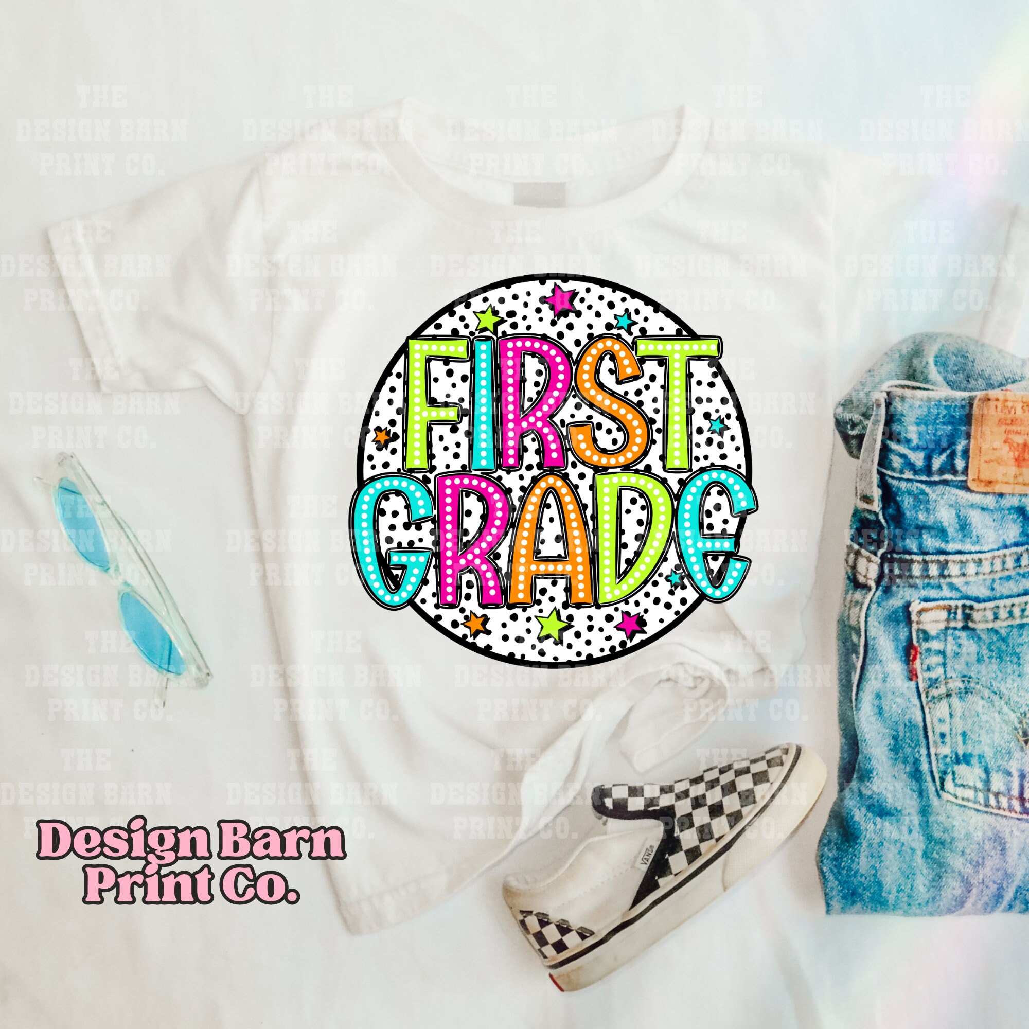 Back to School, First Grade PNG, School Polka Dots, First Day of School ...
