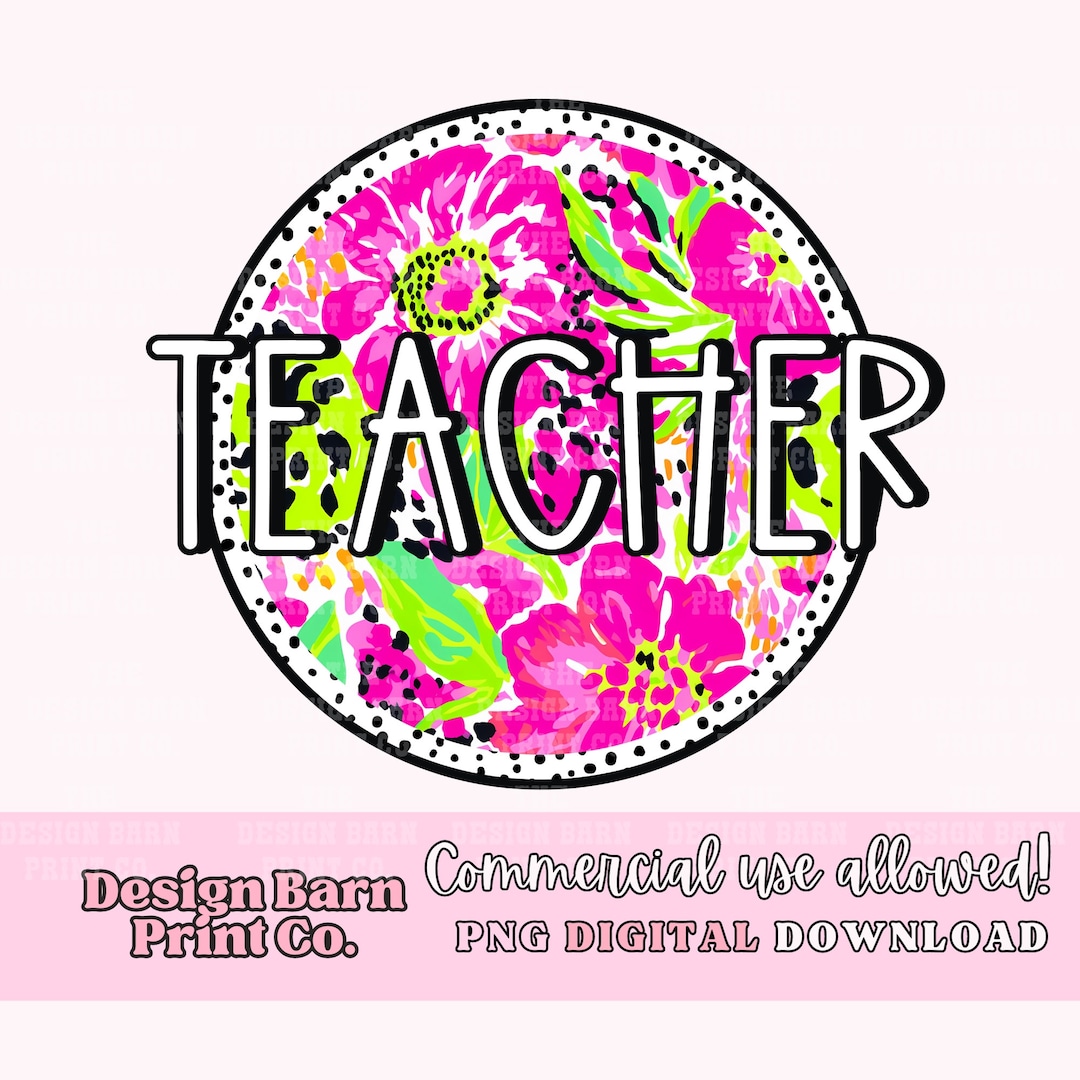 DIGITAL Preppy Teacher Png, Colorful Teacher Design,dalmation Spots Png ...