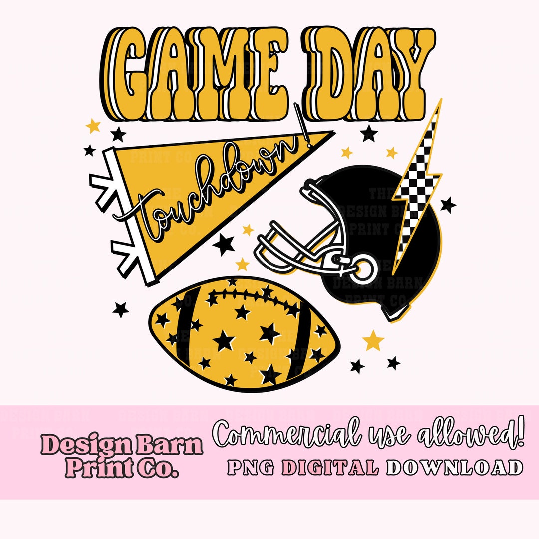 DIGITAL Game Day Football Design PNG File Digital Download Football Png ...
