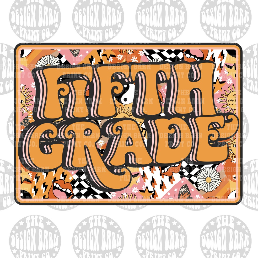 Back to School, Fifth Grade PNG , Retro School PNG, First Day of School ...