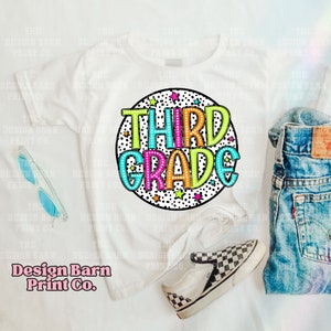 Back to School, Third Grade PNG, School Polka Dots, First Day of School ...