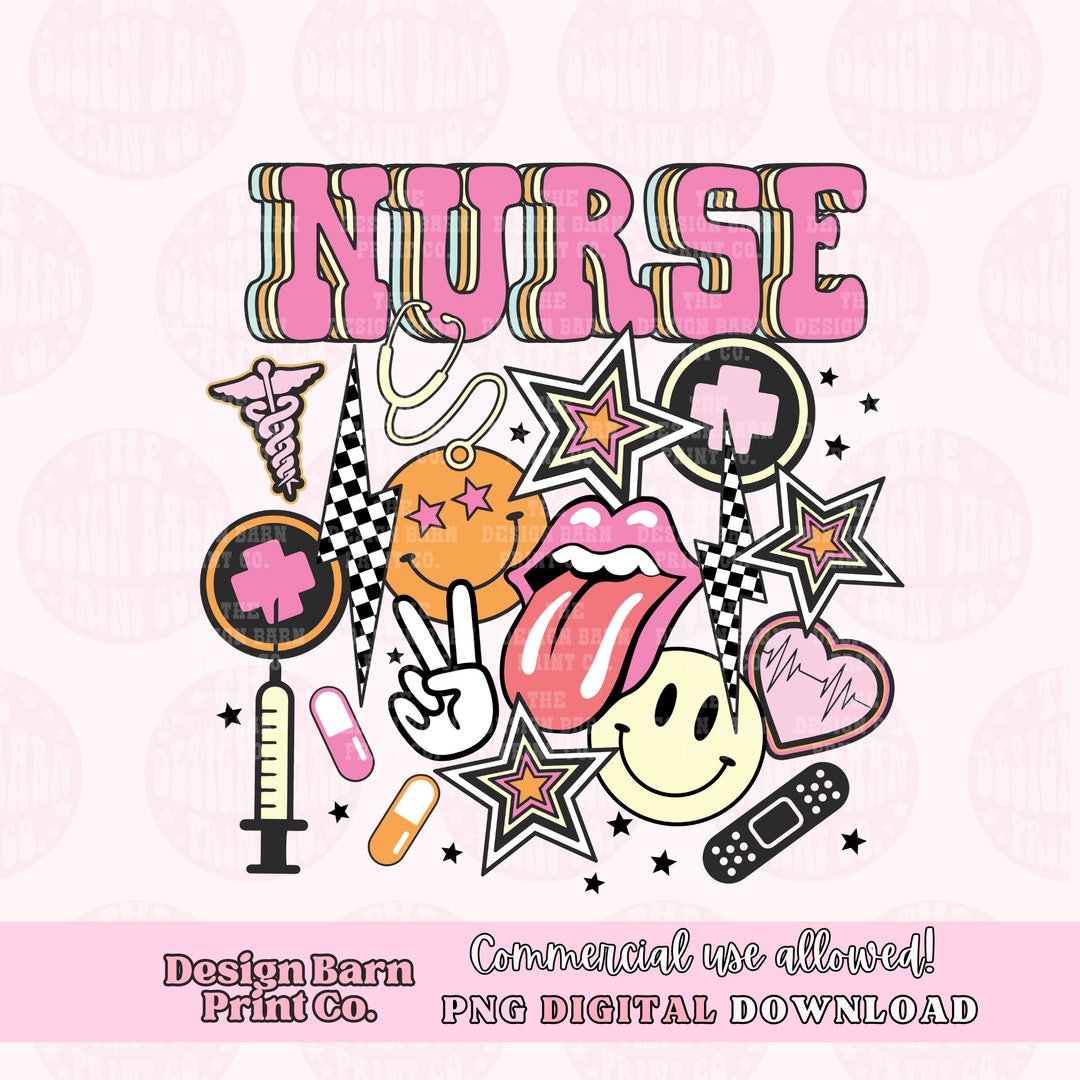 DIGITAL Nurse Png Retro Png Nurse Design Occupation Design Sublimation ...