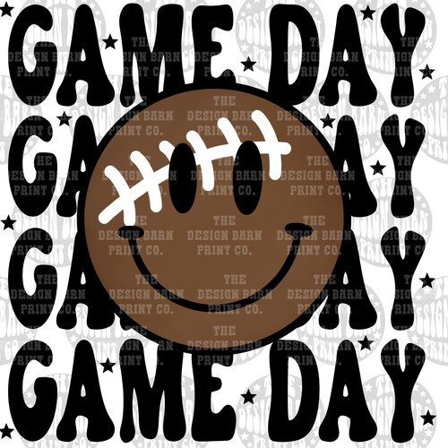 Game Day Smiley Face PNG Sublimation Design Football Smiley - Etsy