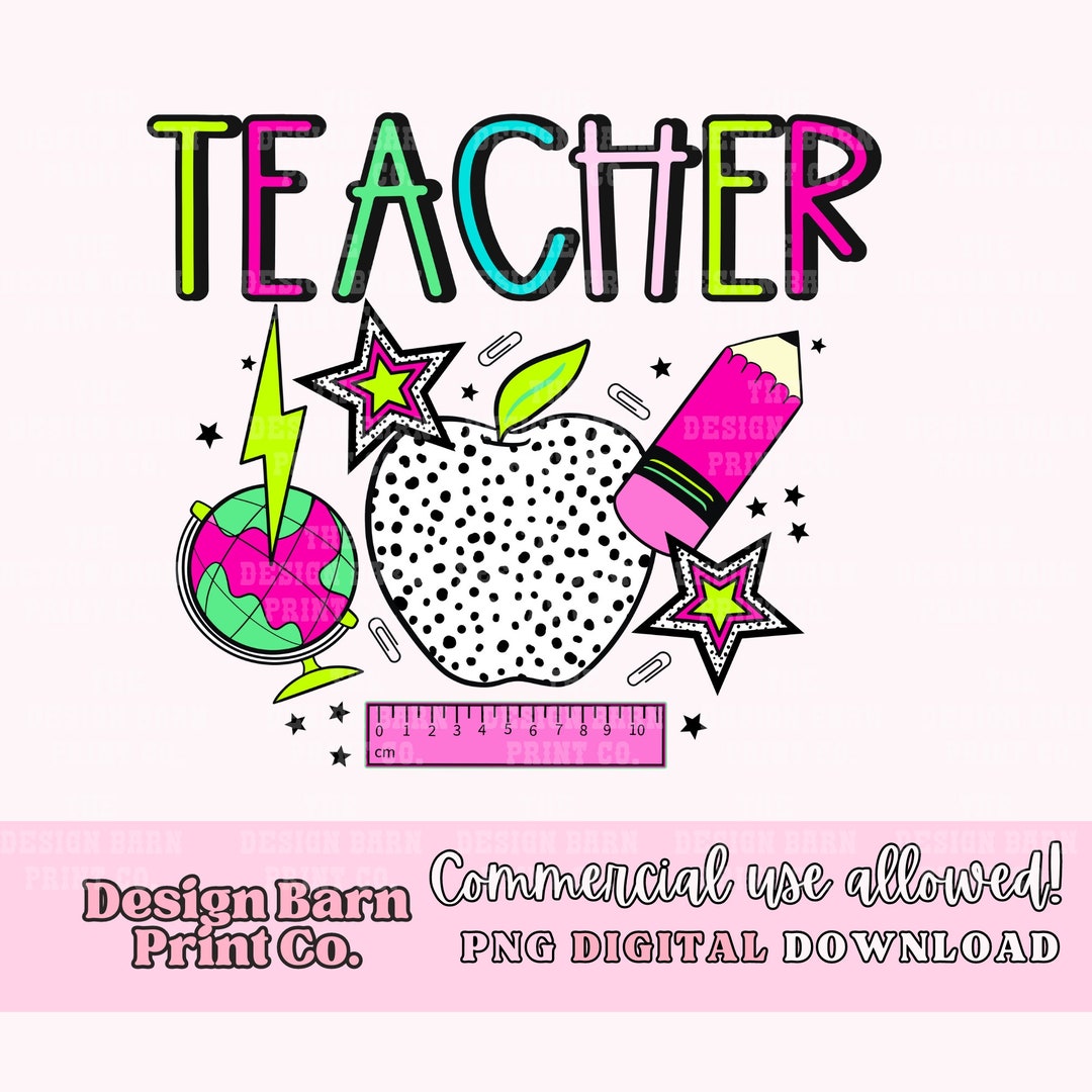 DIGITAL Teacher Png, Colorful Teacher Design, Dalmation Spot Design ...