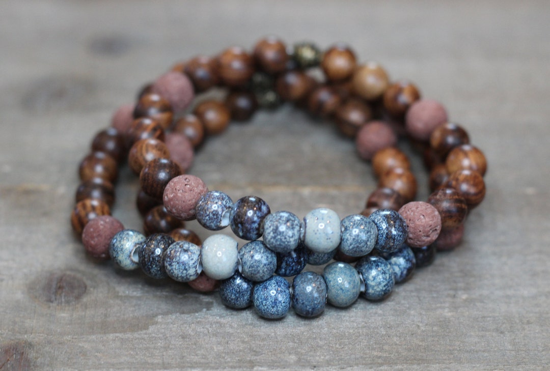 Stackable Lava Rock Bracelet Blue Deco Bracelet Essential - Etsy