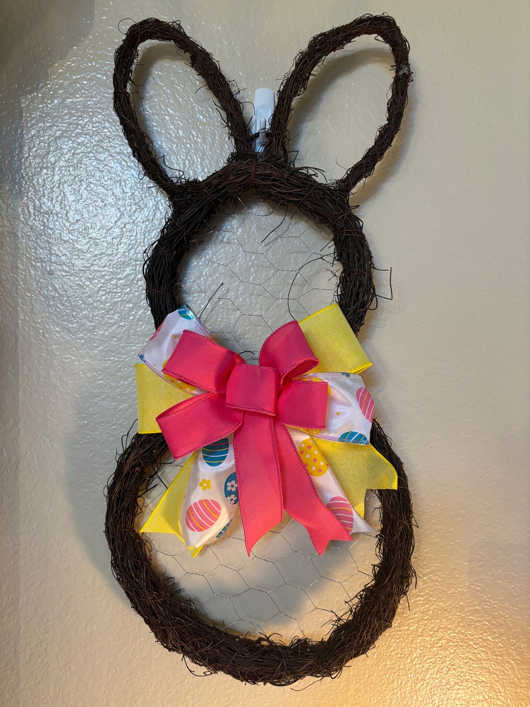 Bunny Grapevine Wreath, Easter Bunny Wreath, Easter Wreath, Bunny Decor ...