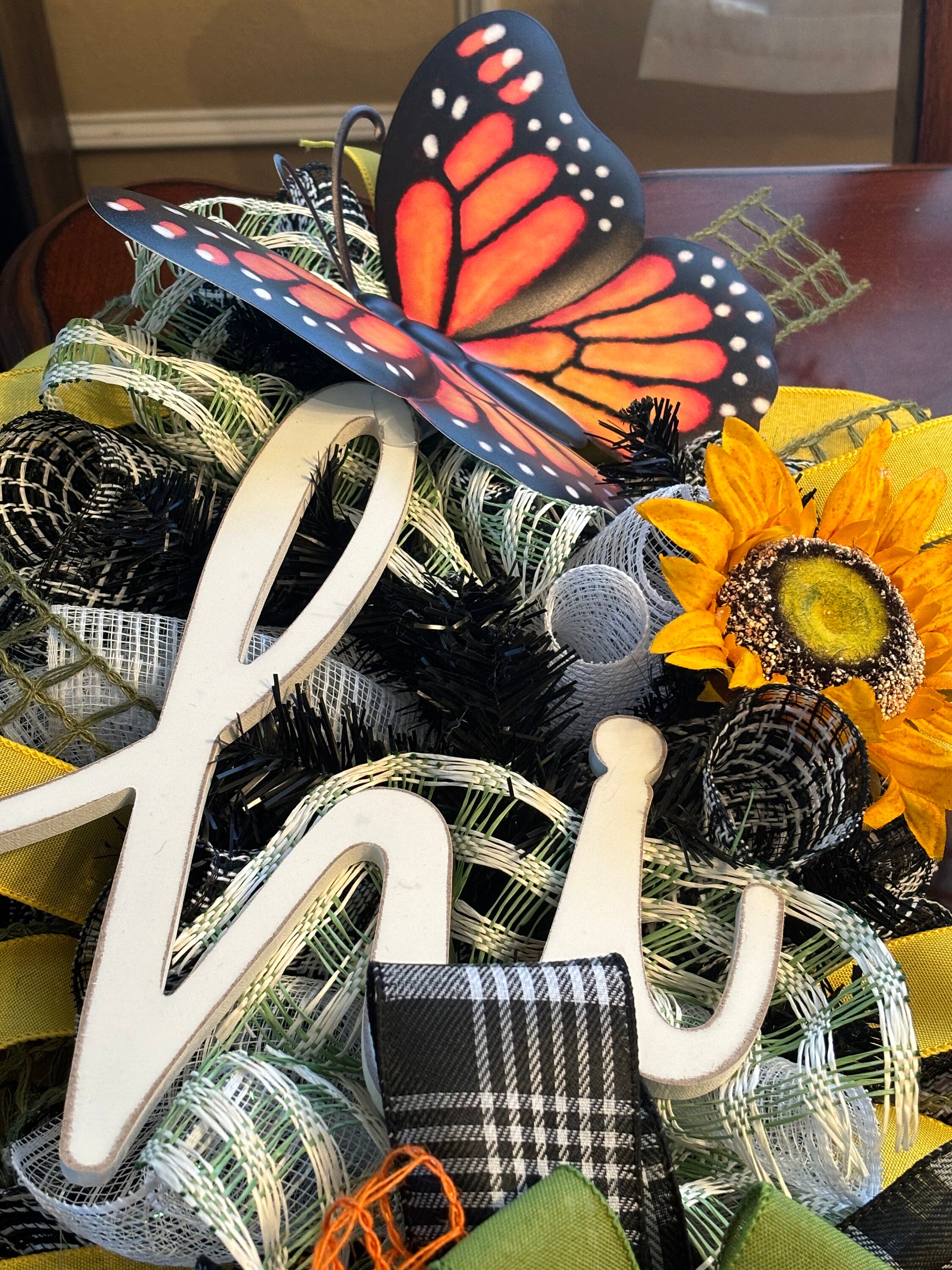 Monarch Butterfly Swag, Butterfly Wreath, Sunflowers, Spring Wreath ...
