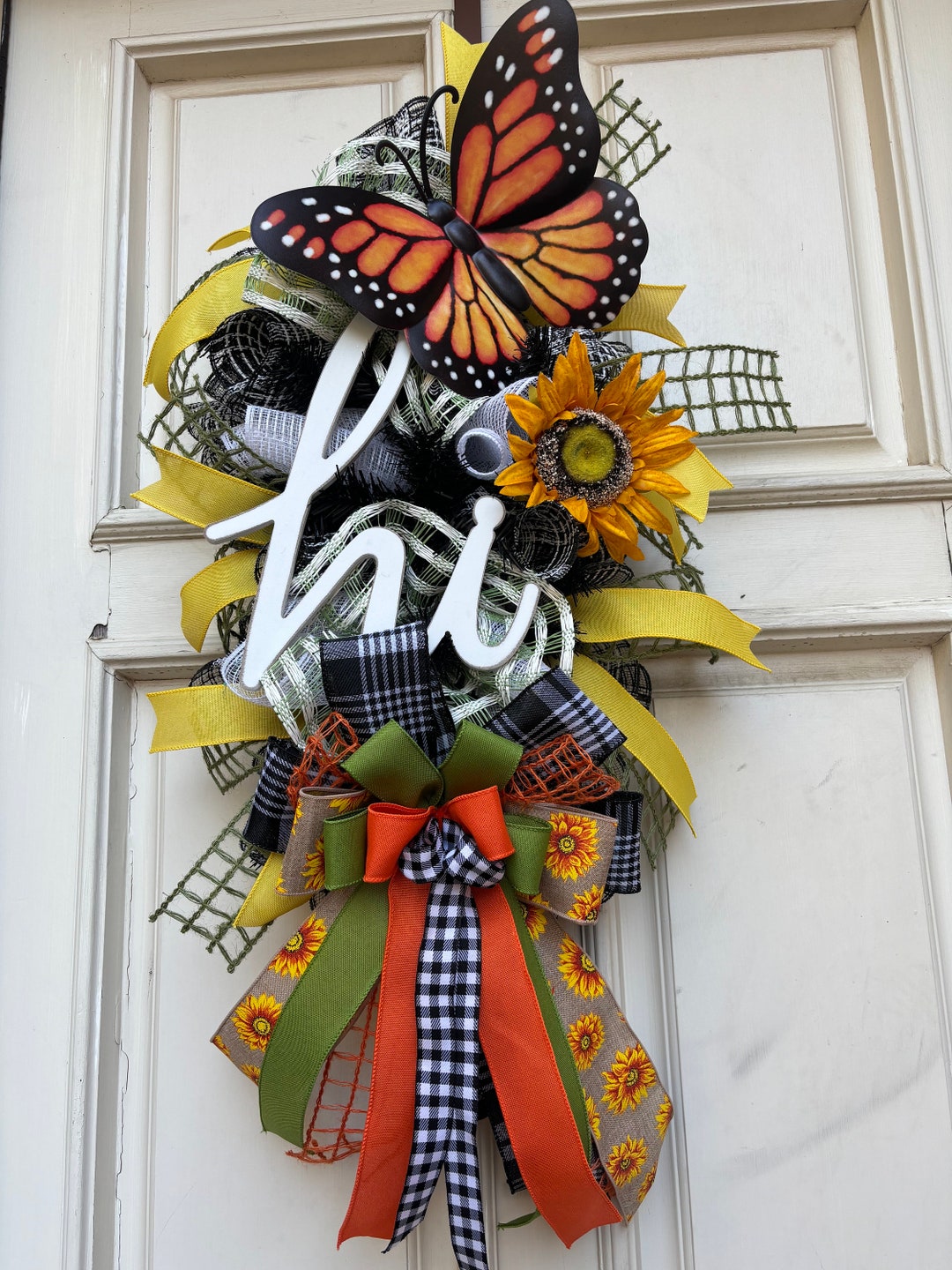 Monarch Butterfly Swag, Butterfly Wreath, Sunflowers, Spring Wreath ...