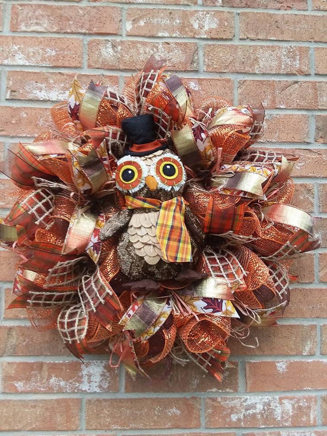 Fall Owl Wreath, Fall Wreath, Owl Door Decor, Fall Decor - Etsy
