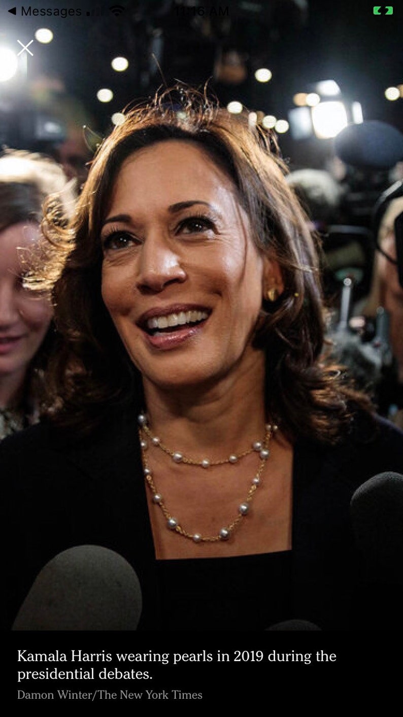 Kamala Harris Pearl Necklace KHIVE K-hive AKA SNL Maya Rudolph Necklace ...