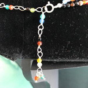 Carabiner Climbing Choker 3mm Faceted Party Agate Gemstone Sterling ...