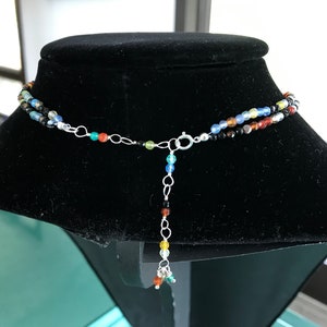 Carabiner Climbing Choker 3mm Faceted Party Agate Gemstone Sterling ...