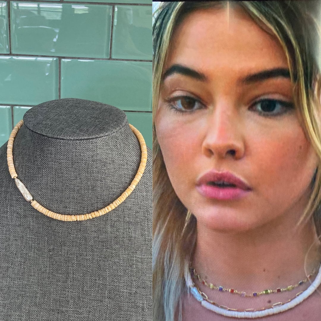 OBX Choker Outer Banks Sarah Cameron Choker Upcycled Beads Outer Banks Shell Pearl Choker Boho ...