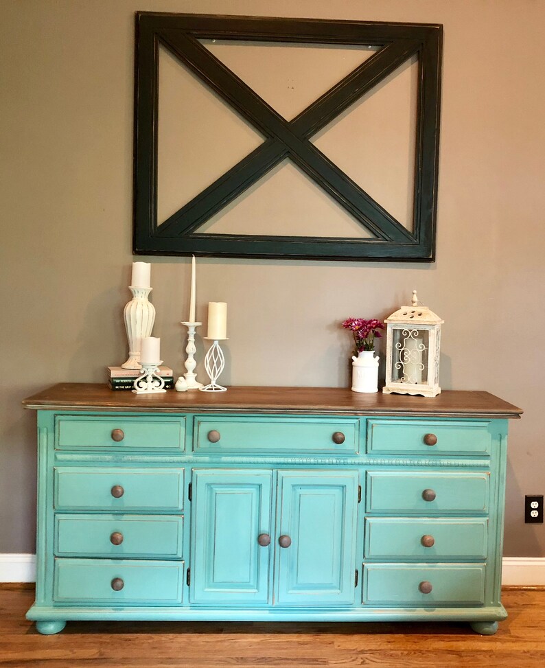 SOLD Blue Buffet Blue Dresser Boho Dresser Boho Buffet | Etsy