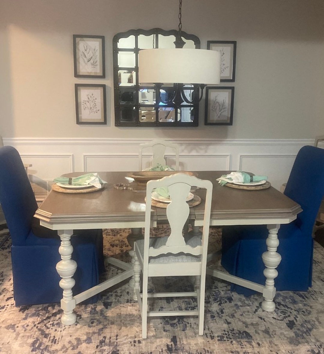 Completely Refinished, Antique Jacobean Dining Set, Dining Chairs ...