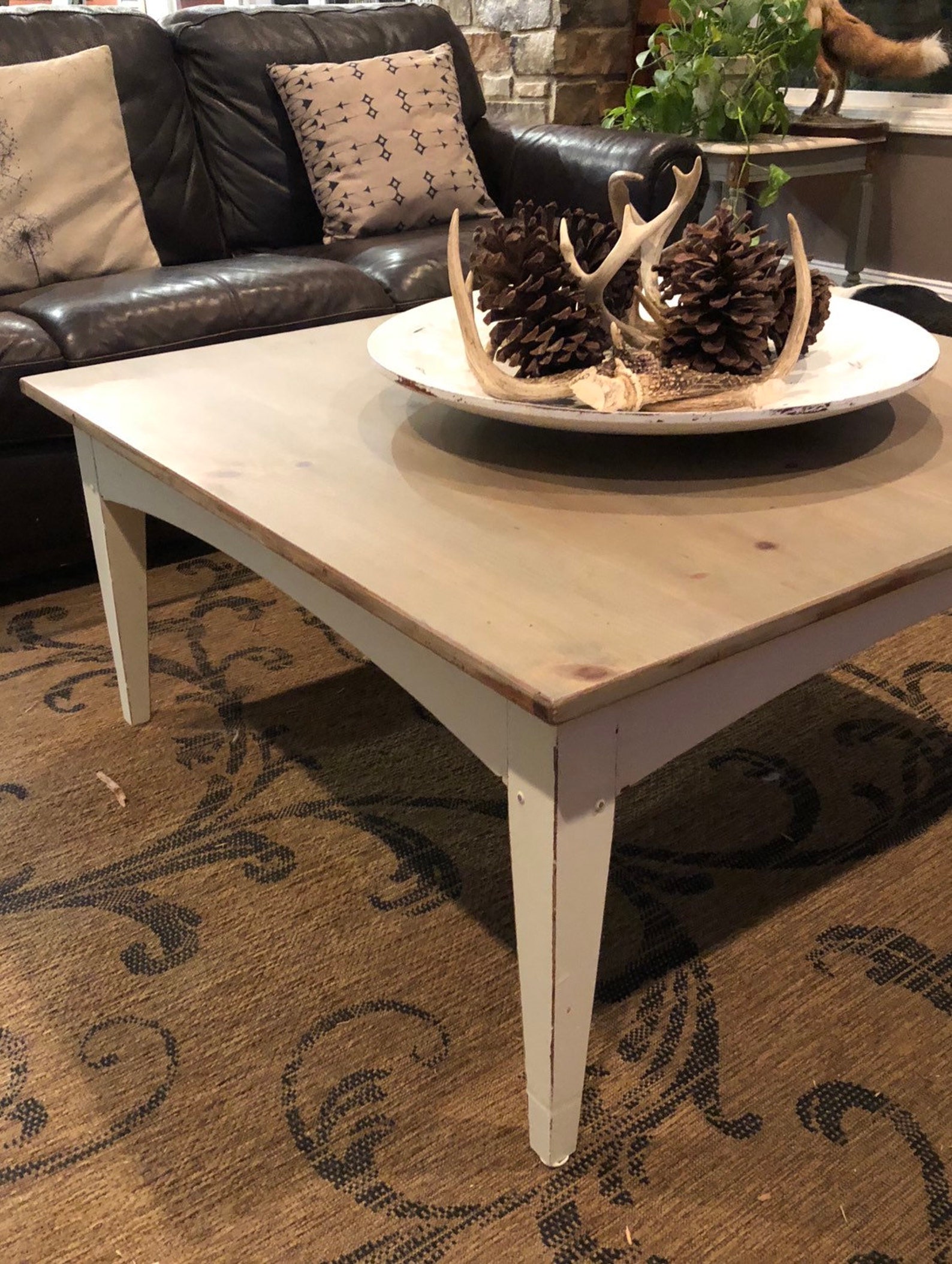 SOLD Modern Farmhouse Square Coffee Table Solid Wood | Etsy