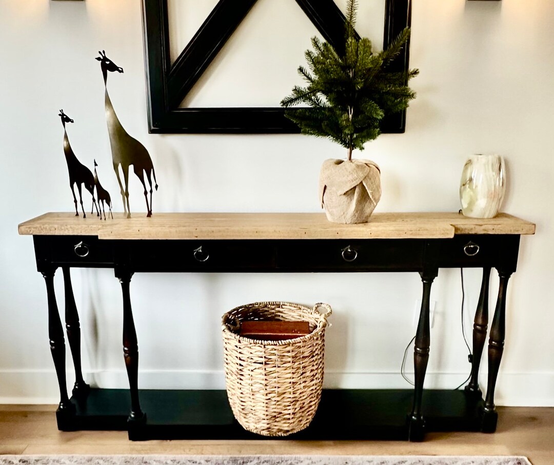 Narrow Console Table With Drawers Painted Entryway Table With Storage ...