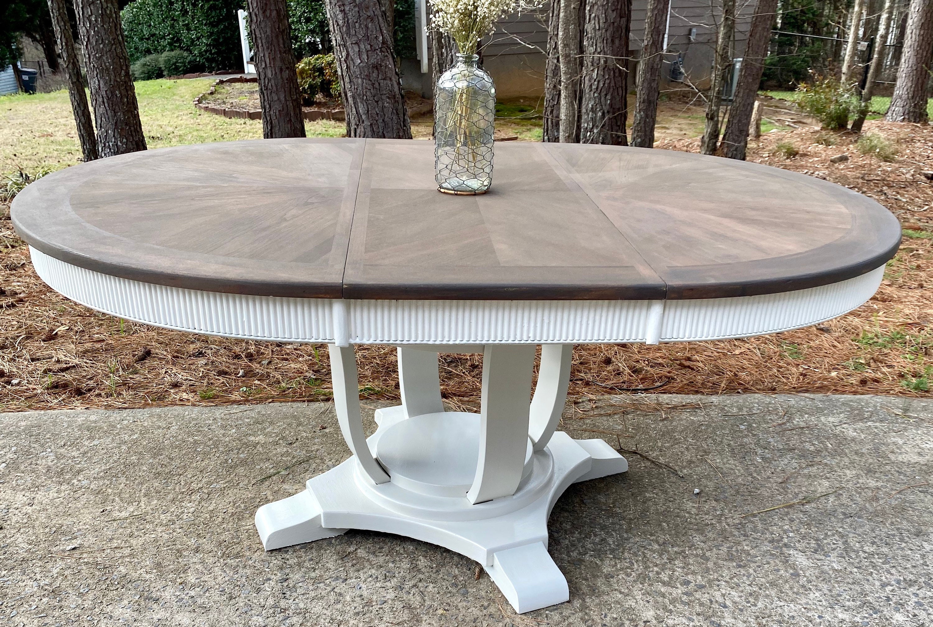 Round Dining Table Wood Table Country Cottage Upcycled - Etsy UK