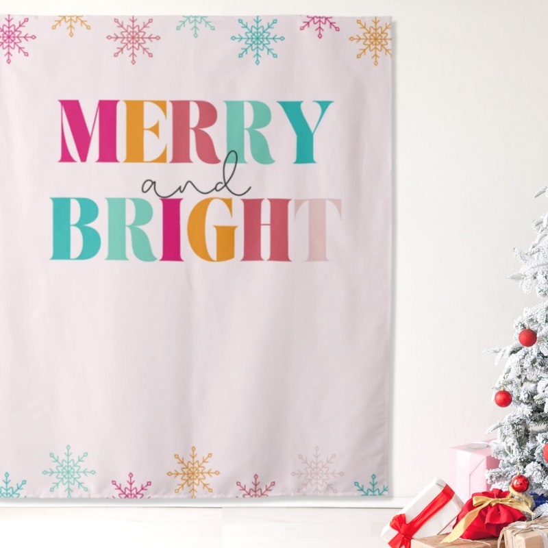 Merry and Bright Banner - Etsy